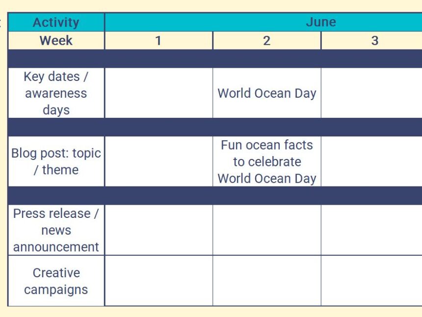 Communications Planning Workback Schedule Template Melissa Hobson